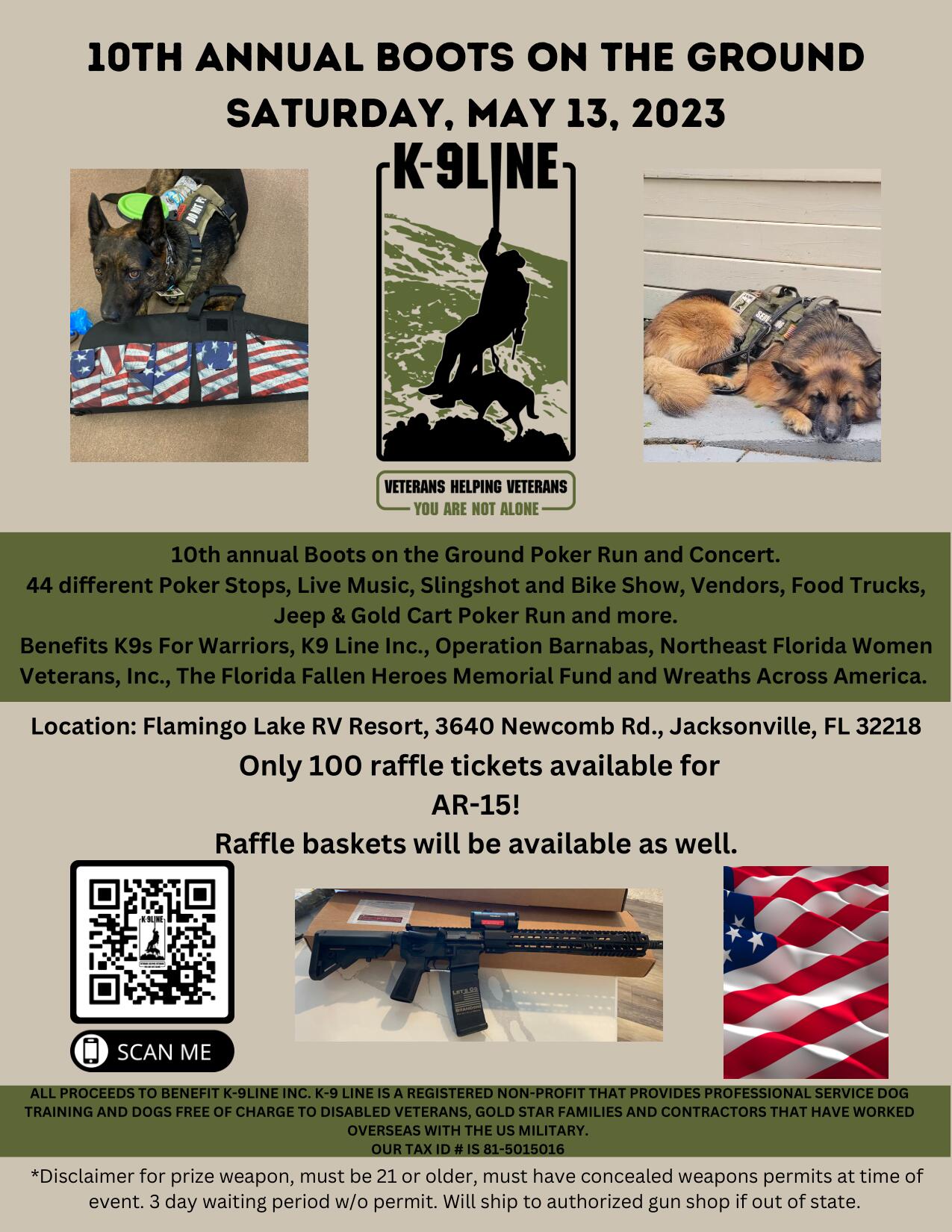 K-9Line AR-15 Raffle at Boots on the Ground Jacksonville, FL | Raffle ...