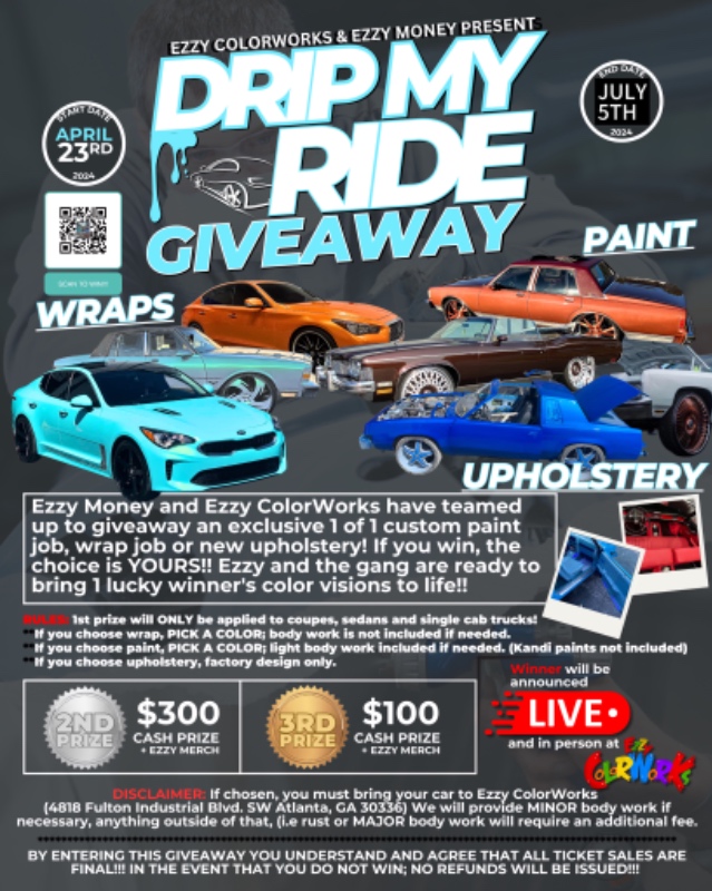 Ezzy ColorWorks Drip My Ride Giveaway | Raffle Creator