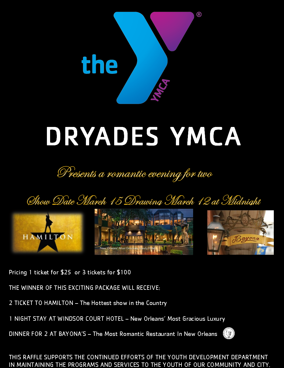 DRYADES YMCA Presents a Spectacular Hamilton Evening | Raffle Creator
