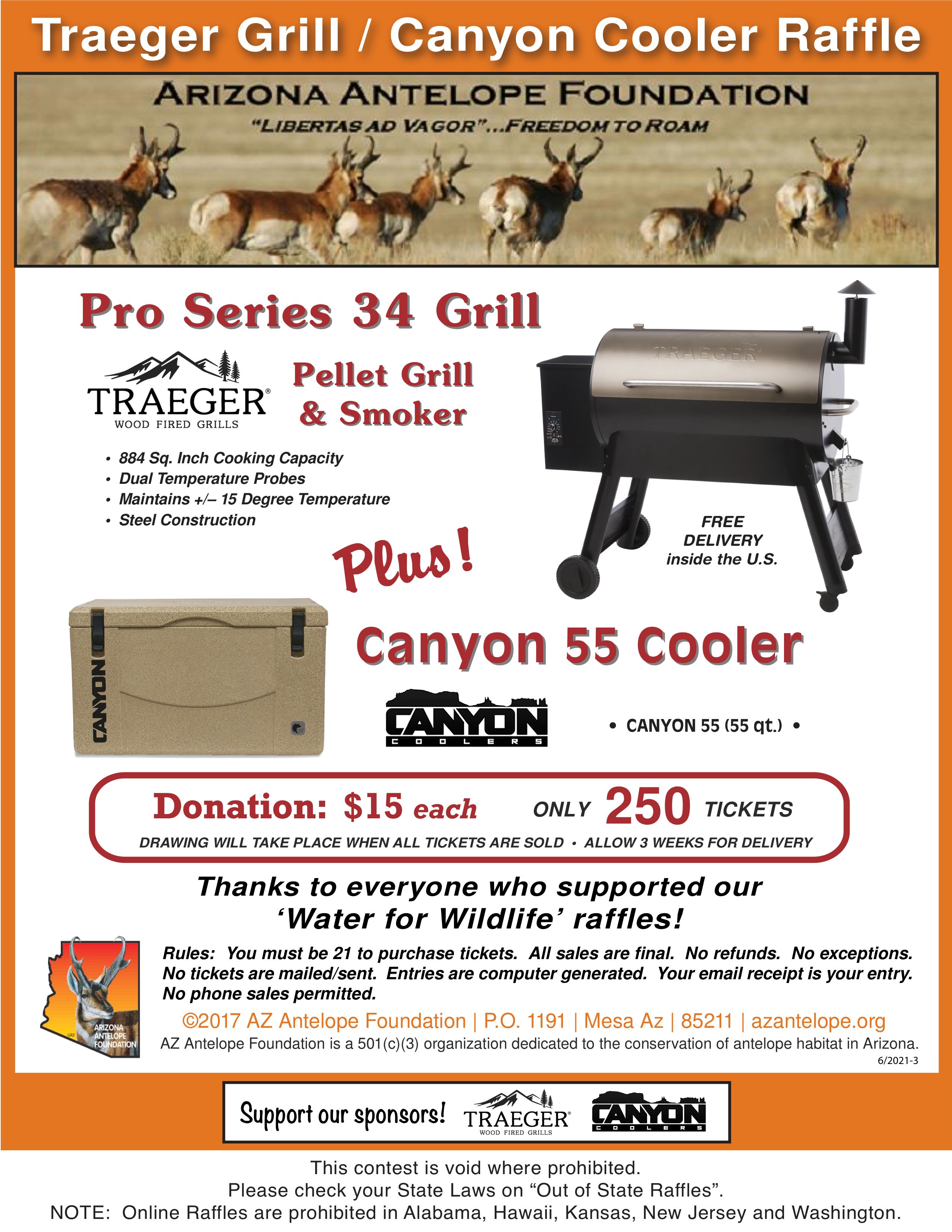 Traeger Grill and Canyon Cooler Raffle | Raffle Creator