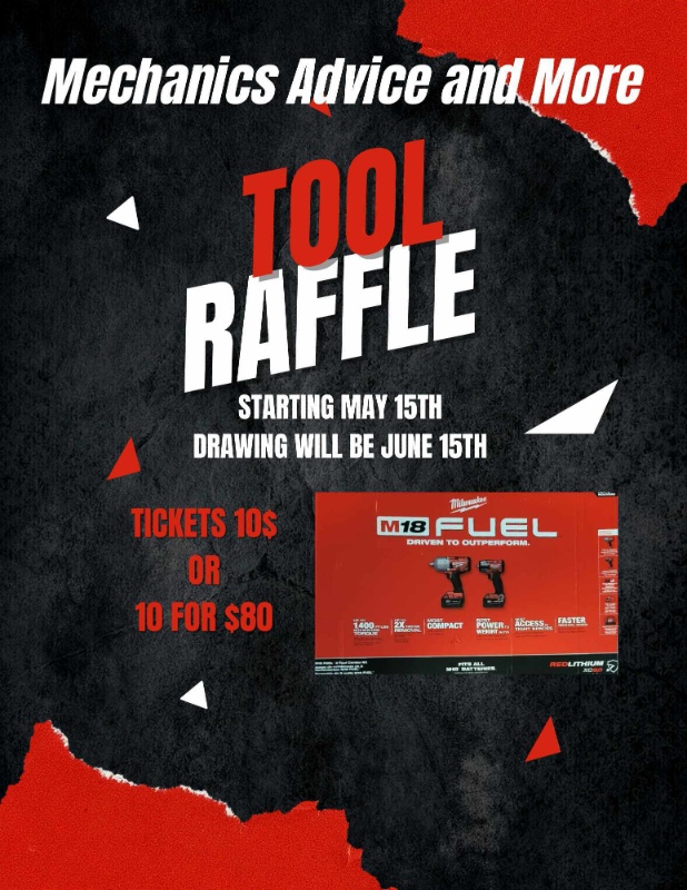 Mechanics advice and more tool raffle | Raffle Creator