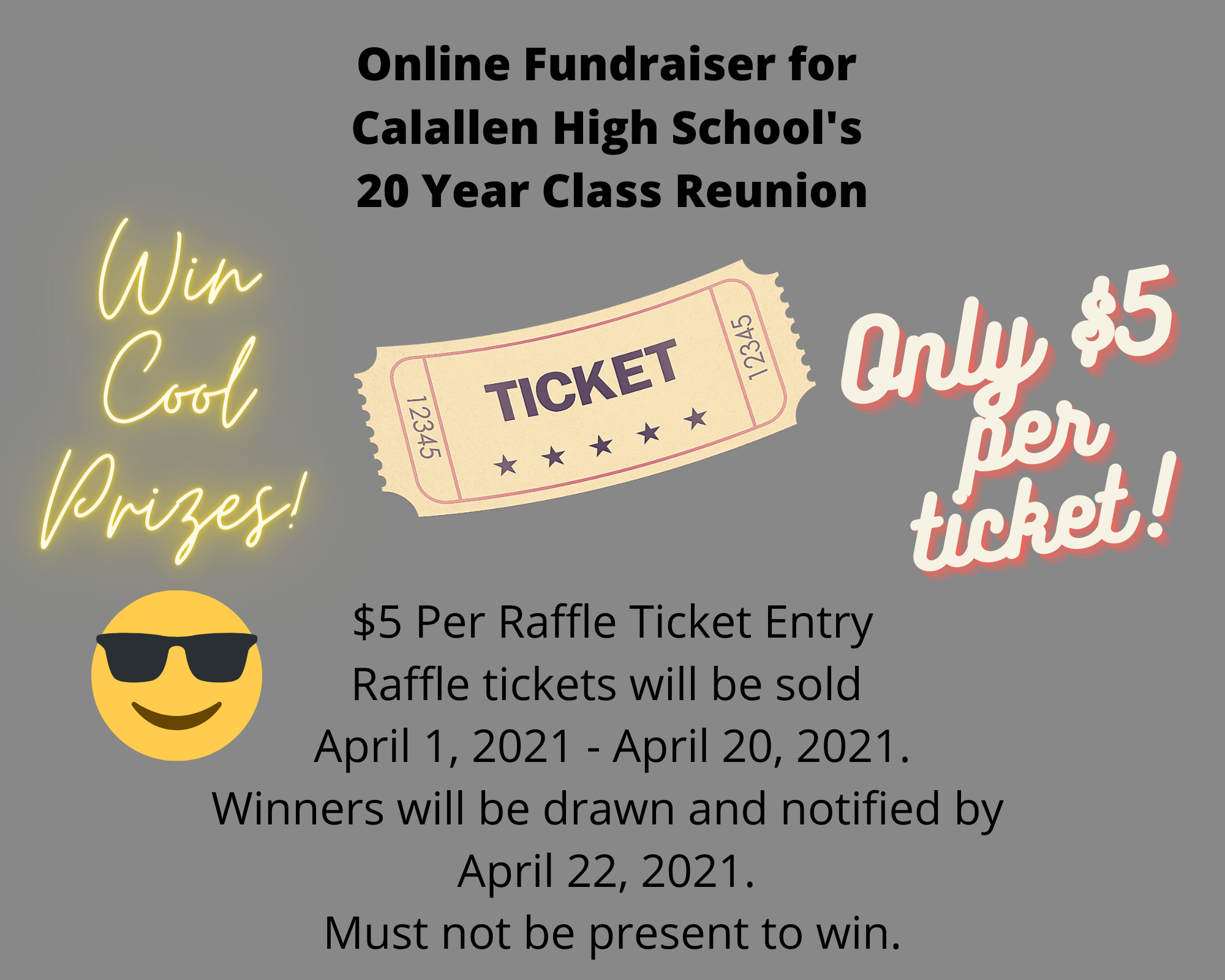 CHS 20th Reunion Fundraiser | Raffle Creator