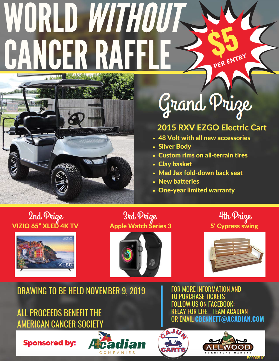 Relay For Life - Golf Cart Raffle | Raffle Creator