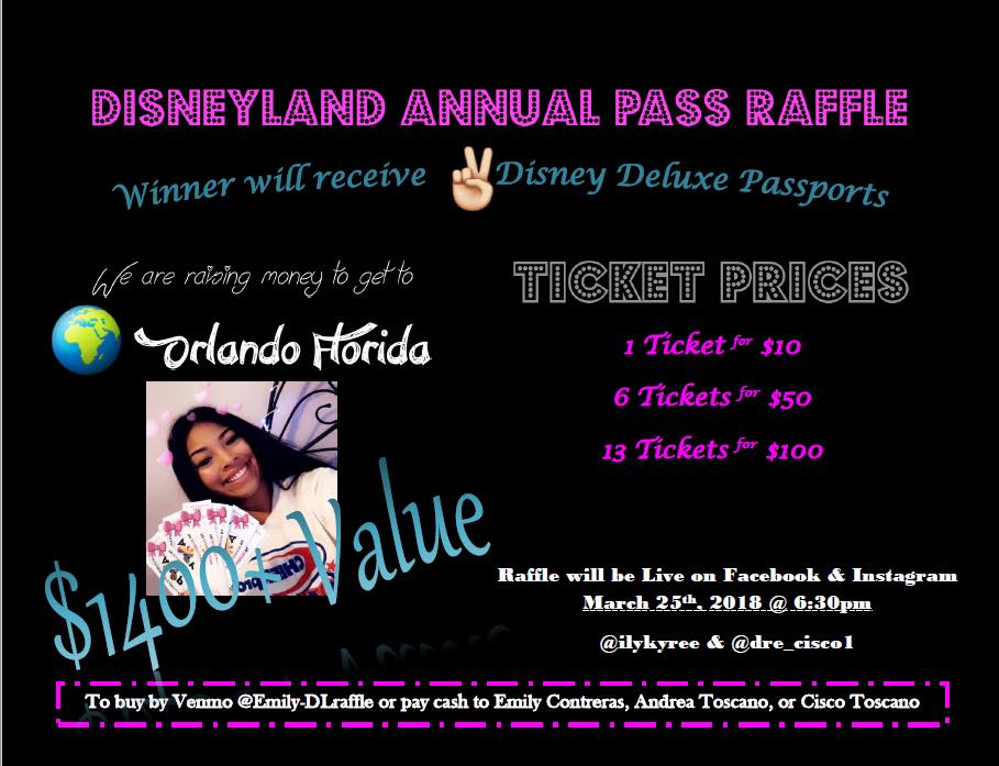 Raffle for 2 Disneyland Annual Passes!! | Raffle Creator