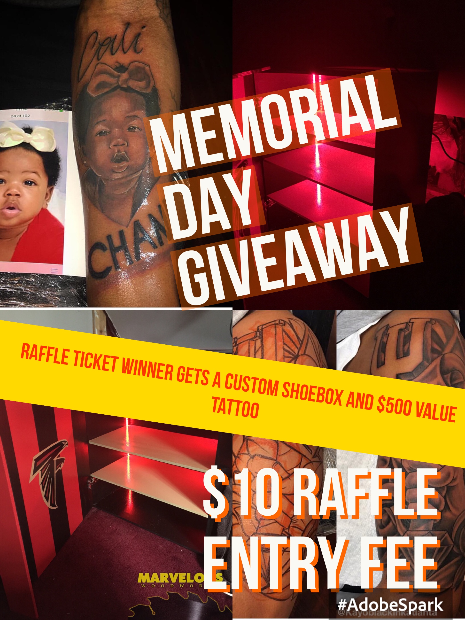 Memorial Day Custom Tattoo & Shoebox | Raffle Creator