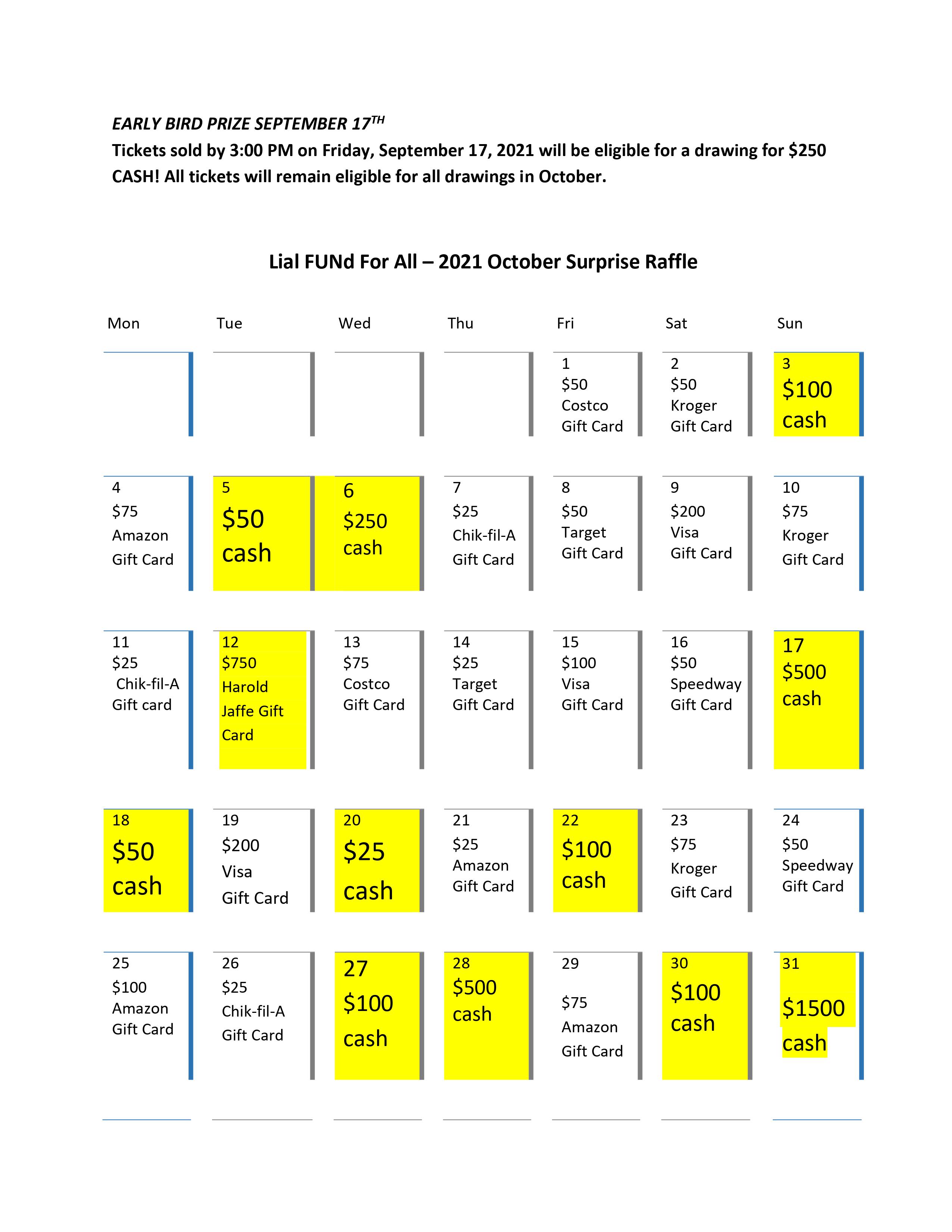 Lial Catholic School FUNd For All Raffle 2021 | Raffle Creator