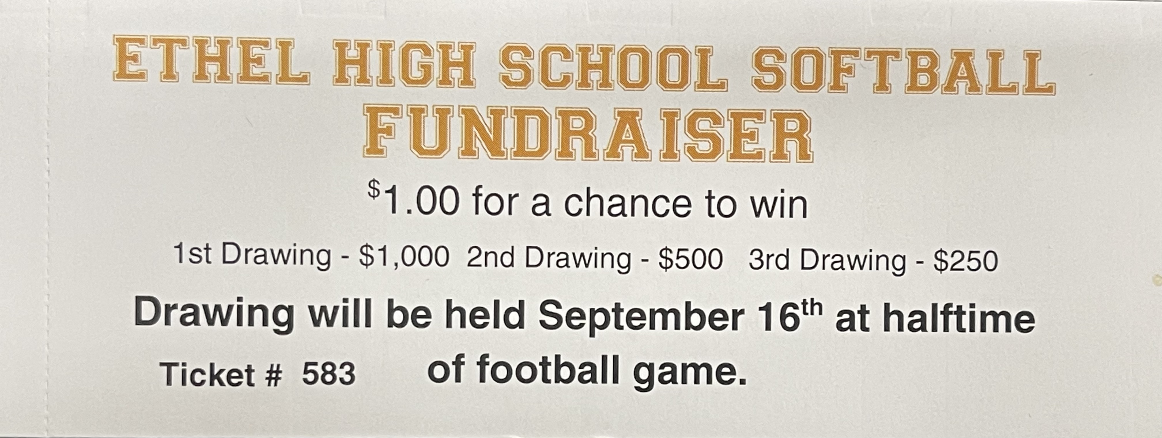 EHS Softball Cash Money Raffle | Raffle Creator