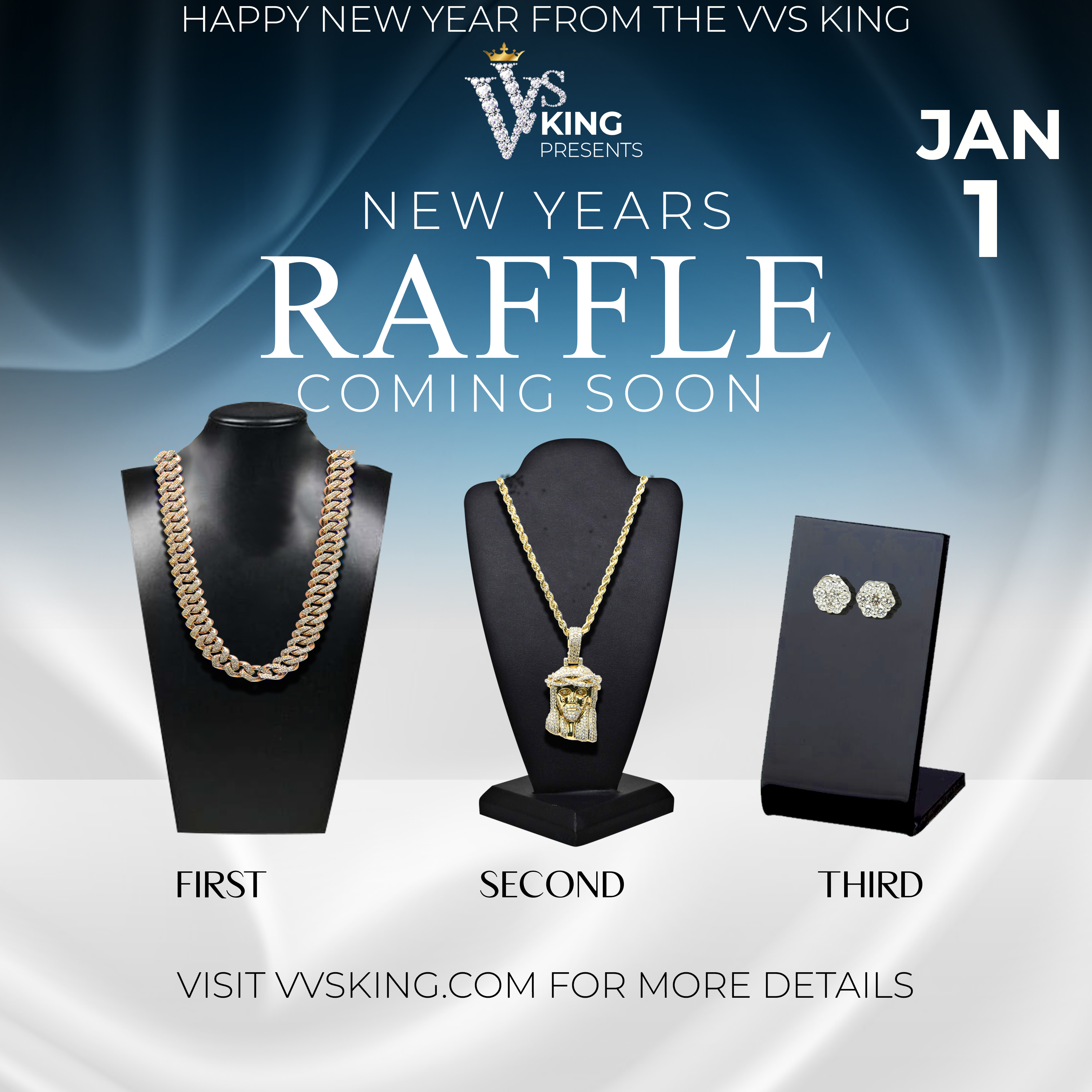 VVS KING New Years Diamond Rose Gold Cuban Necklace Giveaway | Raffle ...