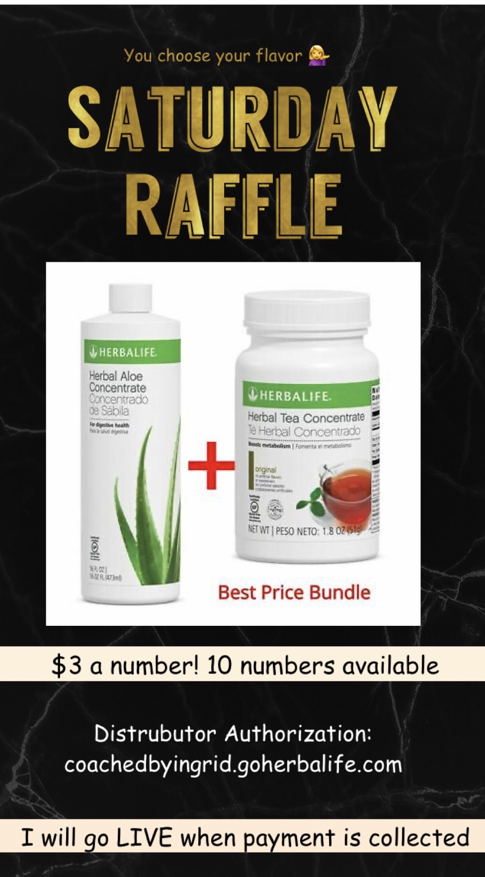 Herbalife Saturday Raffle | Raffle Creator