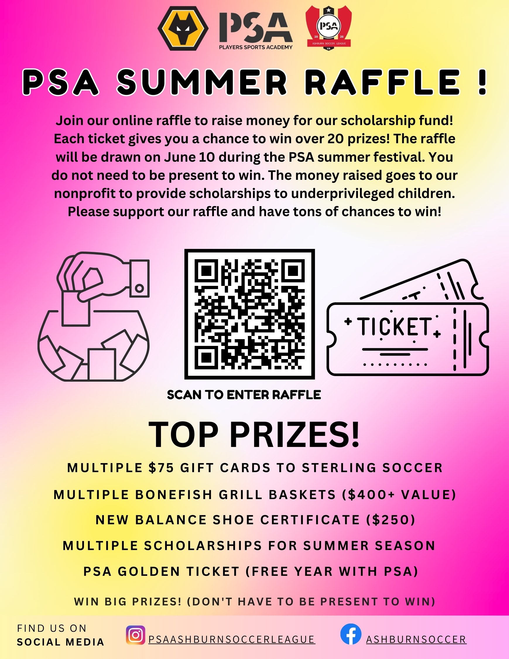 PSA SUMMER RAFFLE | Raffle Creator