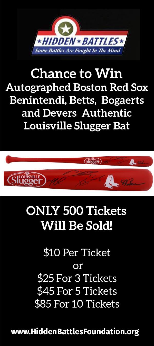 Hidden Battles Red Sox Bat Raffle (Benintendi, Betts, Bogaerts, Devers ...