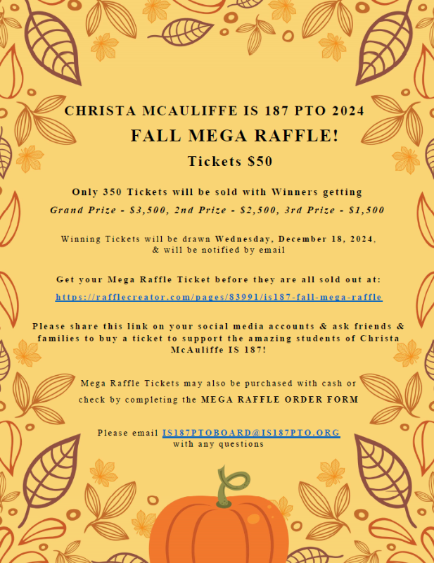 IS187 Fall Mega Raffle | Raffle Creator