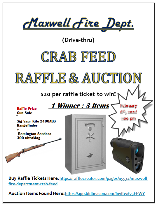 Maxwell Fire Department Crab Feed | Raffle Creator