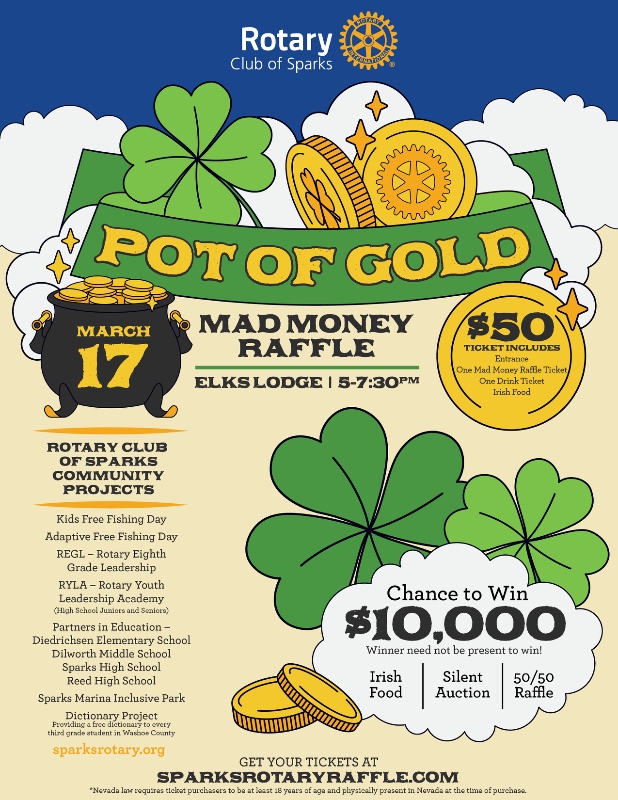 Sparks Rotary "Pot of Gold" Mad Money Raffle 2025 | Raffle Creator