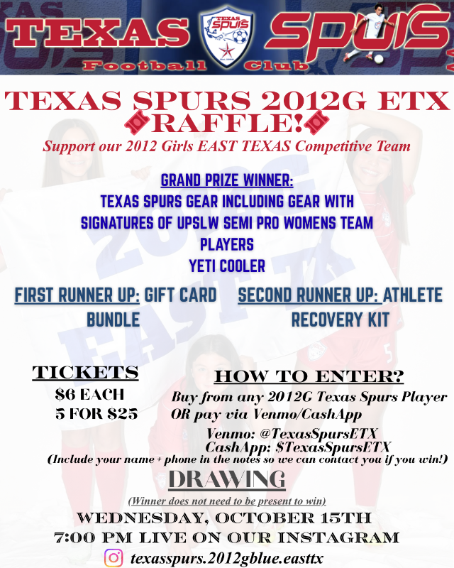 ⚽️ Texas Spurs 12G ETX Raffle Fundraiser 🎟 | Raffle Creator