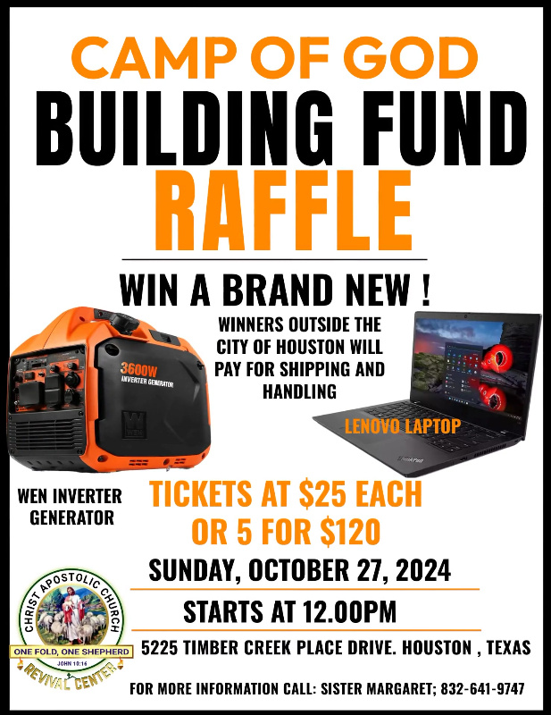 Camp of God Building Fund Raffle | Raffle Creator